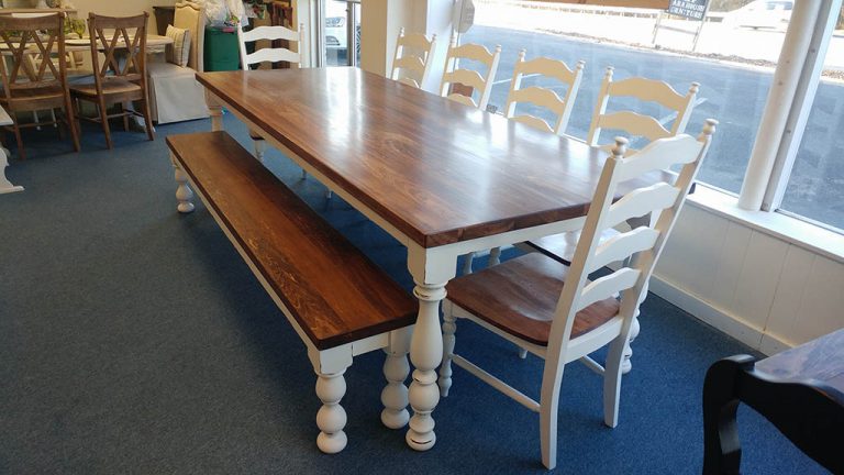 French Country Turned Leg Farm Table | Farmhouse Furniture